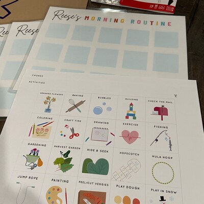 Daily Visual Routine Chart With Cards Morning Afternoon Evening ...