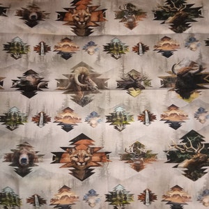 Goat Fabric Farm Animals Goats in Multi Premium Quality 100% Cotton ...