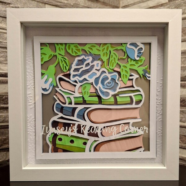 3D Layered Reading SVG PDF EPS, Books Shadow Box, One More Chapter 3D ...