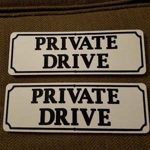 Customizable Single Sided White Private Drive Sign With 2 Top | Etsy