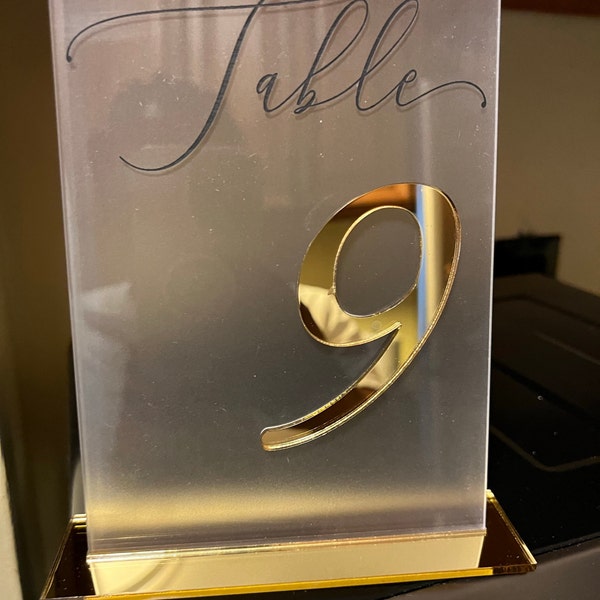 Frosted Gold Acrylic Table Numbers - Table Numbers Wedding Decoration ...