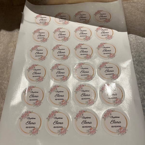 100 Models / Personalized Self-adhesive Labels 3 or 4 or 5 or 6 Cm / A4 ...