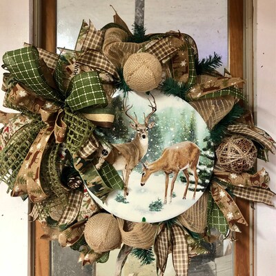 Deer in Woods 12 Inch Metal Sign Snowy Deer Sign Deer Sign - Etsy