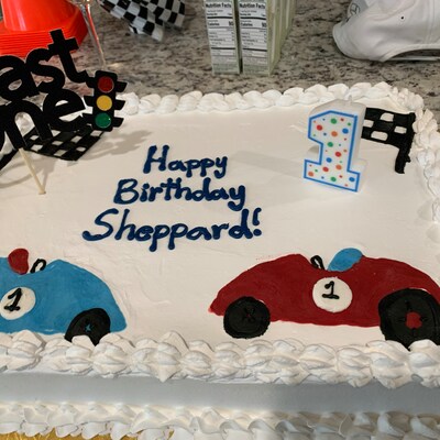 First Birthday Cake Topper Fast One Racing 1st - Etsy