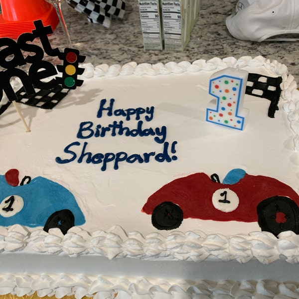 First Birthday Cake Topper Fast One- Racing -1st Birthday-speed - Etsy
