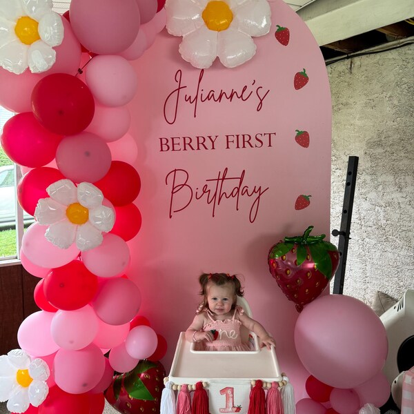 Berry First Birthday Decal - Happy Birthday Party Backdrop - First ...