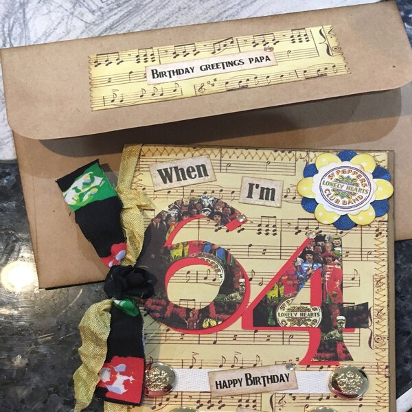 64th Birthday Card With Name Added, Personalized 64th Birthday Card ...