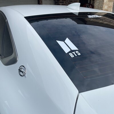 BTS Set of 2 6 BTS White Vinyl Decal Sticker for Car Window, Yeti ...