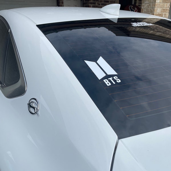 BTS Set of 2 6 BTS White Vinyl Decal Sticker for Car Window, Yeti ...