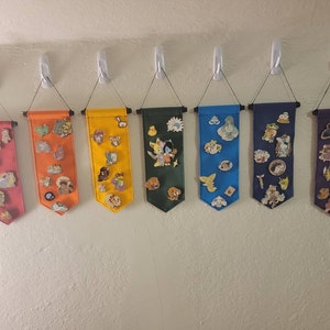 Mini Long Pin Banner Enamel Pin Display Pick Your Color - Etsy