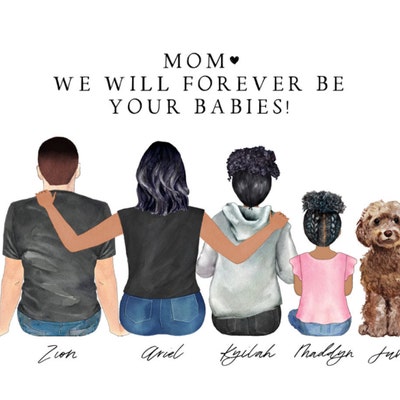 Personalized Wall Art, Mom Gift From Daughter, Custom Mother Son Print ...