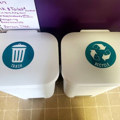 Trash Can Decals / Recycle Decals / Vinyl Decals / Recycle Sticker ...