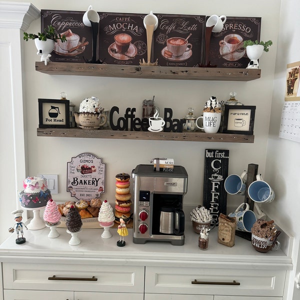 Coffee Mini Wood Book Stack/ Coffee Bar/ Tier Tray Decor/ Coffee Decor ...