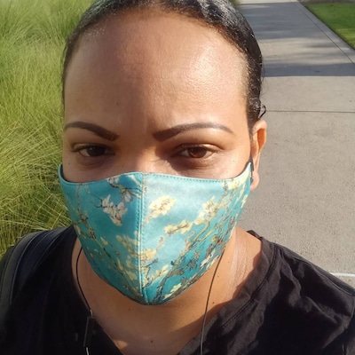 Van Gogh Starry Night Face Mask With Filter Pocket Adjustable Ear Band ...