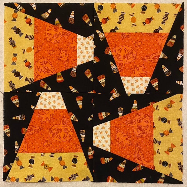 Halloween Candy Corn Quilt Block, Easy Piecing, Beginner PDF Quilt ...