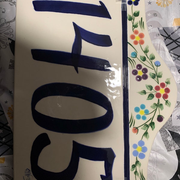Custom Hand Painted Ceramic House Number Tile, Placque, or Sign - Etsy