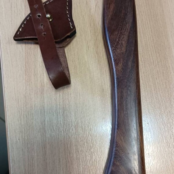 Medieval Work Knife Celtic Viking Hardwood Leather Sheath Sax Style ...