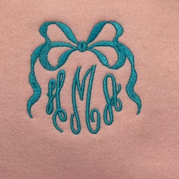 Bow Monogram Frame Embroidery Design | Coquette Bow Topper for Initial ...