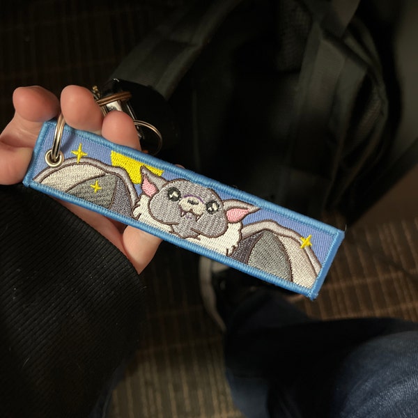 Sleep is for the Weak - Bat - Embroidered Keychain, Bat Keychain, Bat ...