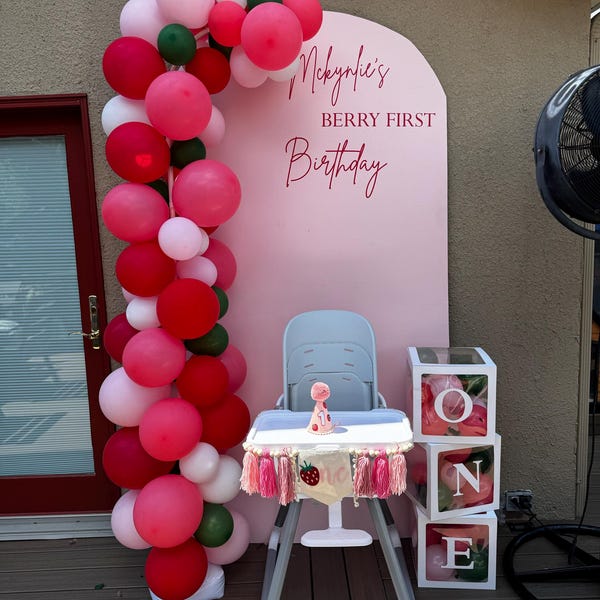 Berry First Birthday Decal - Happy Birthday Party Backdrop - First ...