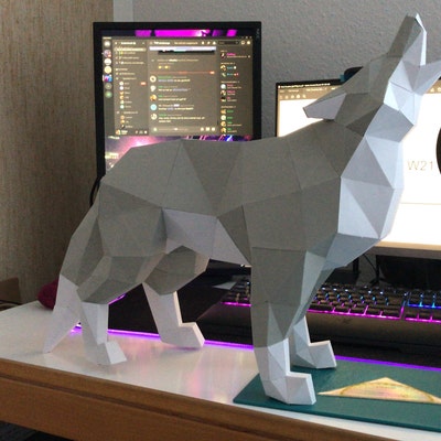 Wolf Paper Craft, Digital Template, Origami, PDF Download DIY, Low Poly ...