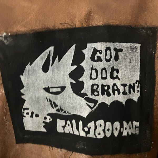 Dog Brain Punk Coyote Diy Linocut Furry Patch - Etsy