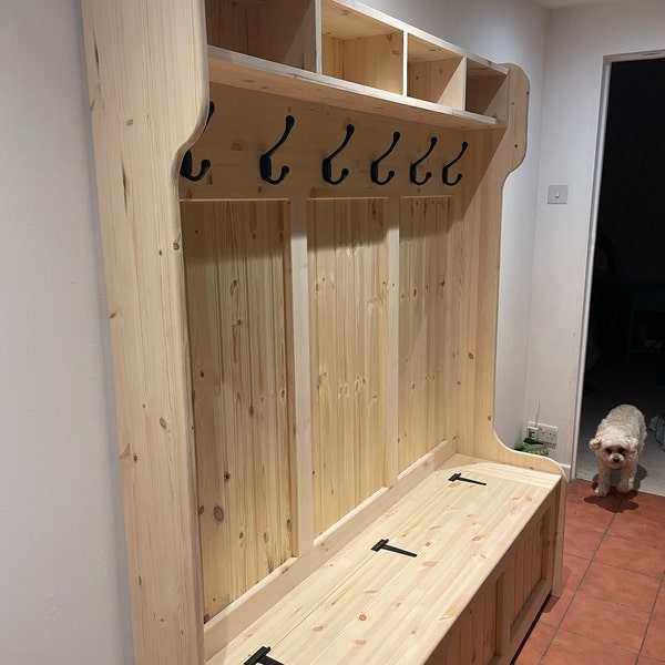 2ft Wide Boot Room Hallway Bench,monks Bench, Shoe Storage, Coat Rack ...