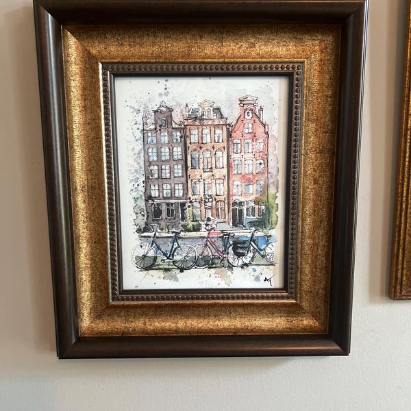 Delft Poster Dutch Art Print Travel Art Delft Art Watercolor Souvenir ...