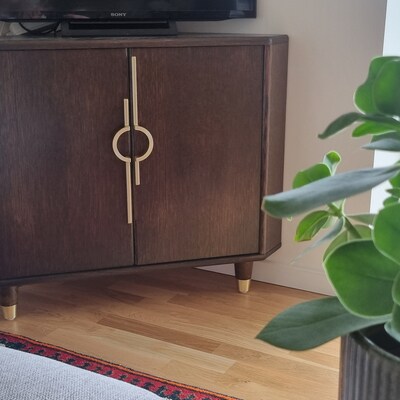 Gold Brass Triangle Drawer Pull/geometric Shaped Cabinet Pull/modern ...