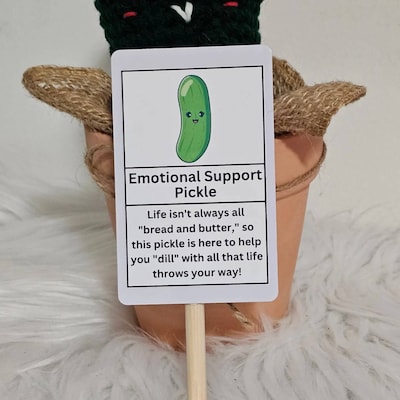 PRINTABLE Emotional Support Pickle Tags, Digital PDF, Market Tags ...