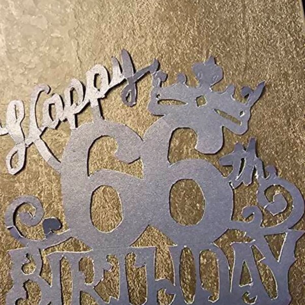 66 66th Birthday Cake Topper Svg, 66 66th Happy Birthday Cake Topper ...