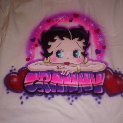 Betty Boop Custom T Shirt Airbrushed & Personalized With Any Name. - Etsy
