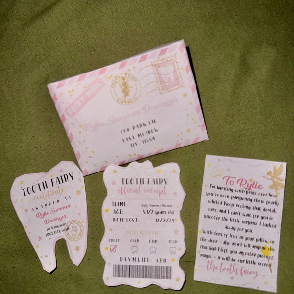 Editable Mini Tooth Fairy Letter | Fairy Letter | Fairy Receipt | Tooth ...