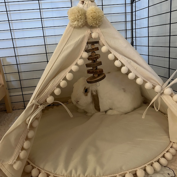 Rabbit Bed, Bunny Bed, Rabbit House, Bunny Teepee, Pet Teepee, Guinea ...