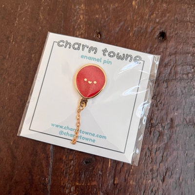 Balloon Enamel Pin With Chain - Etsy