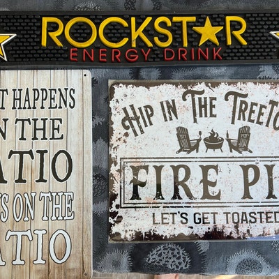 Fire Pit Sign Custom Personalized Family Last Name Patio Decoration for ...