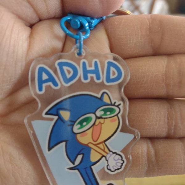 PRE-ORDER Sonic the Hedgehog ADHD Charm Keychain 2.5in - Etsy
