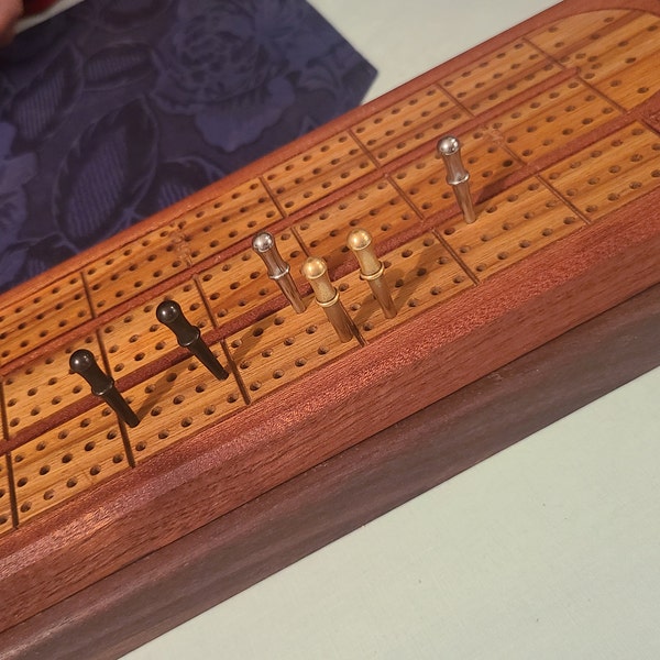 Lined Walnut Crib Board | Cribbage Board |skunk Lines |card and Peg ...