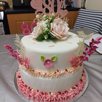 Personalised Custom Glitter Cake Topper Happy 15th Birthday Ian Fifteen ...