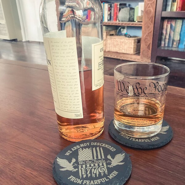 Patriotic Valor: Laser Engraved 4 Coaster Set - 1776 We Are Not ...