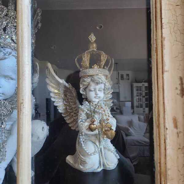 Set of Two Vintage Cherubs Figurines Wall Hanging Shabby Chic Decor ...