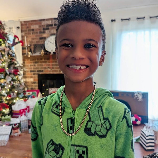 Kid's Gold Cuban Chain Necklace - Etsy