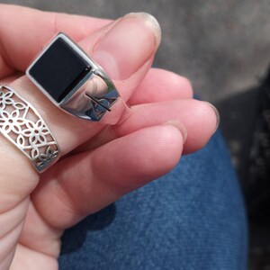 Oval Signet Ring Champion Number 1 Ring Sterling Silver | Etsy