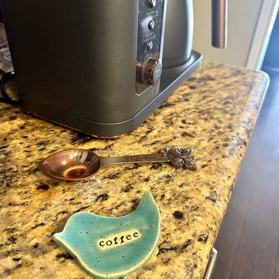 Stamped Ceramic Bird Coffee Spoon Rest Tea Bag Rest Trinket Dish Gift ...