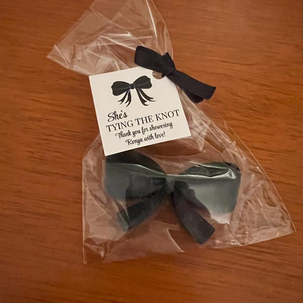 Pink Bow Shower Favors Little Bow is on the Way Baby Shower Tie the ...