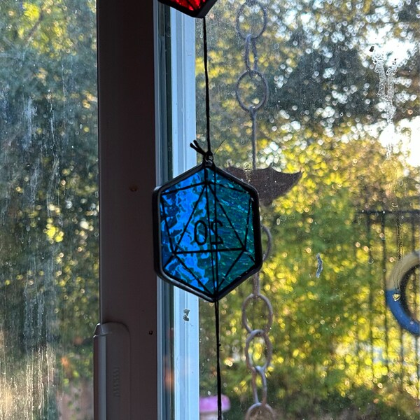 D20 Stained Glass Gamer Gift Dnd Gift Tabletop RPG Roll a Critical Hit ...