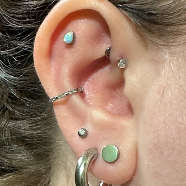 Septum Stretching Kit Black Acrylic Pincher Kit Septum & Ear Gauging ...