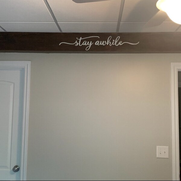 Stay Awhile STENCIL for Painting Wood Signs Canvas Family Fabric ...