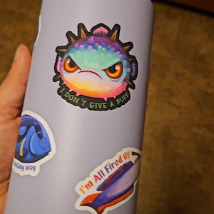 Funny Dogface Puffer Fish Vinyl Sticker - Etsy