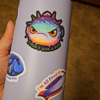 Funny Dogface Puffer Fish Vinyl Sticker - Etsy